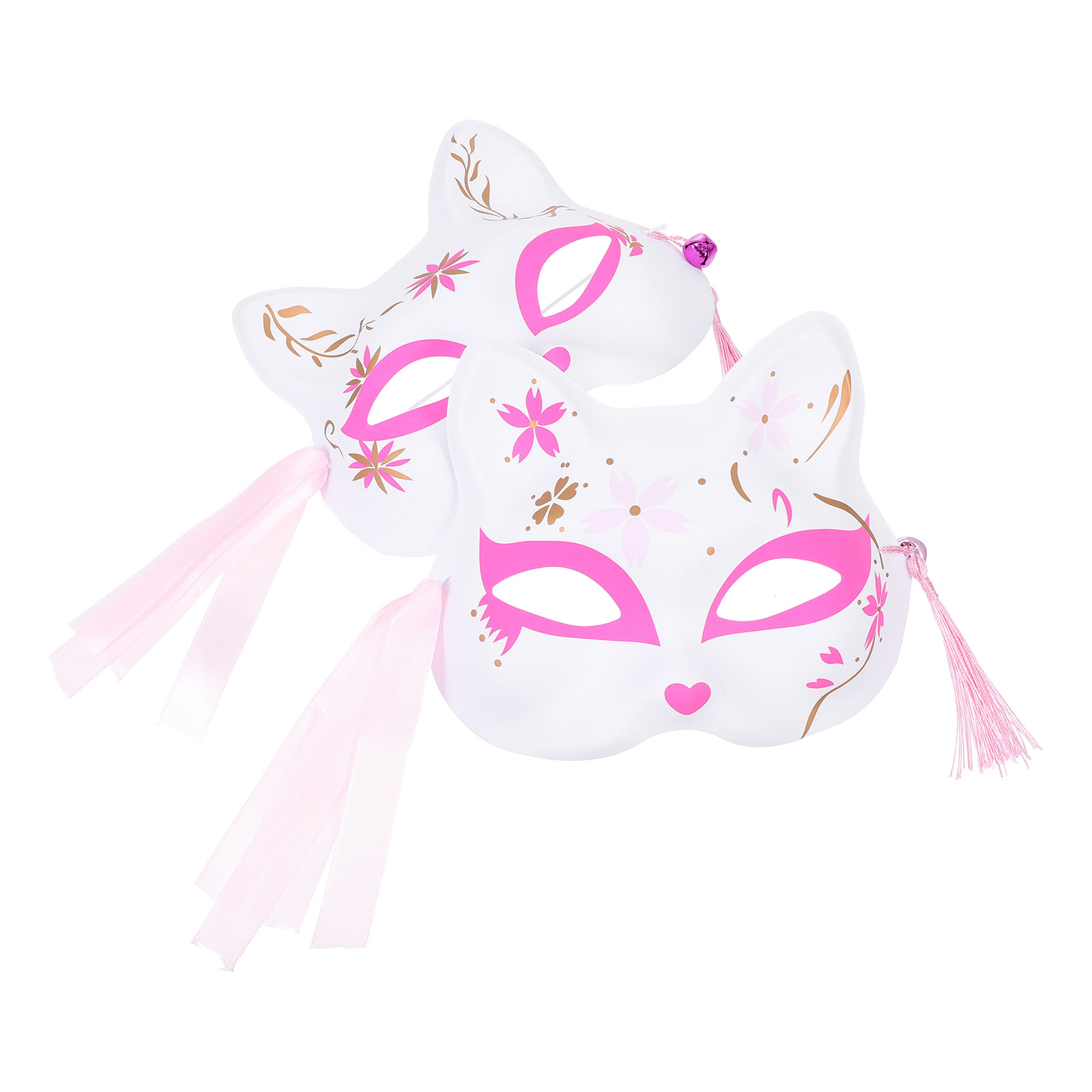 HEANUJJ 2Pcs Pink Plastic Half Face Fox Mask for Kids' and Festive ...