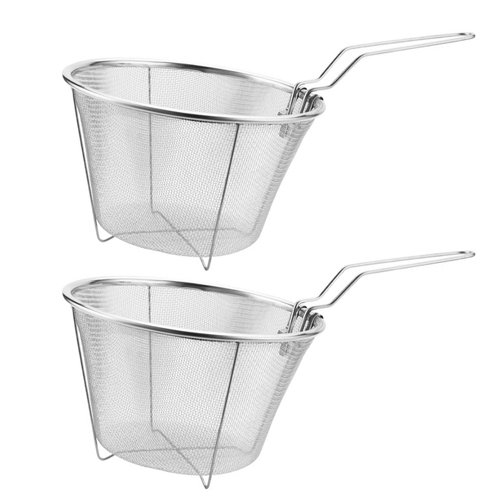 HEANUJJ 2Pcs Steel Frying Basket for Restaurants Frying Foods Stainless ...