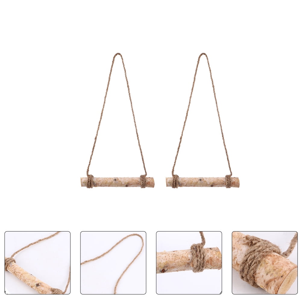 HEANUJJ Rustic 2 Sets Light Brown Wooden Wall Plant Hangers for Indoor ...
