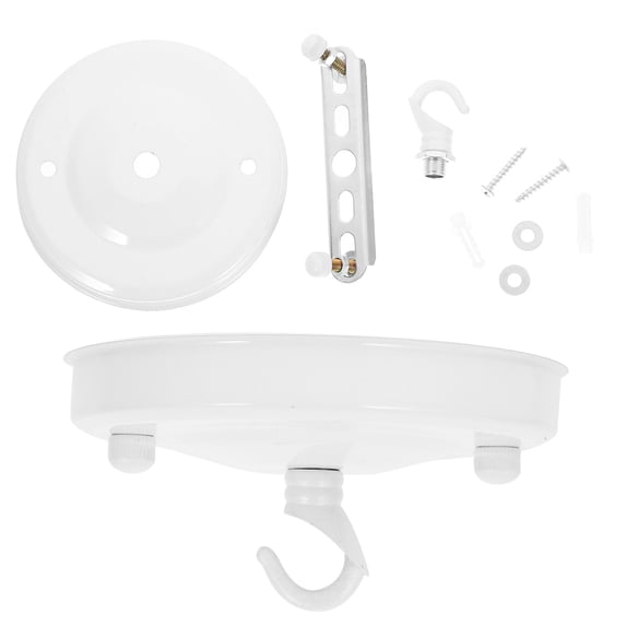 HEANUJJ 2Pcs White Wrought Iron Ceiling Cover Plate Chandelier Canopy ...