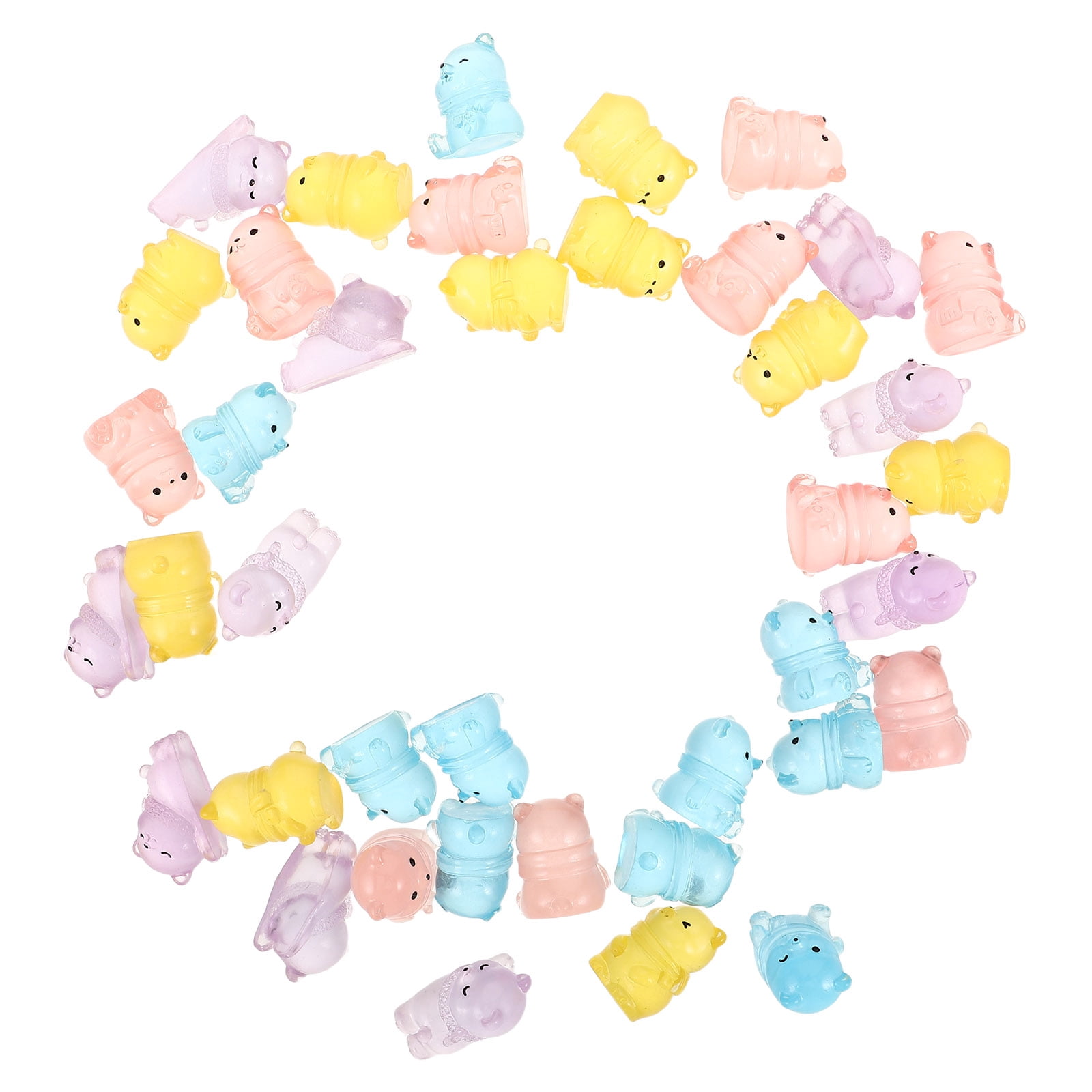 HEANUJJ 40pcs Glow Bear Figurines Multi Resin Animal Decorations for ...