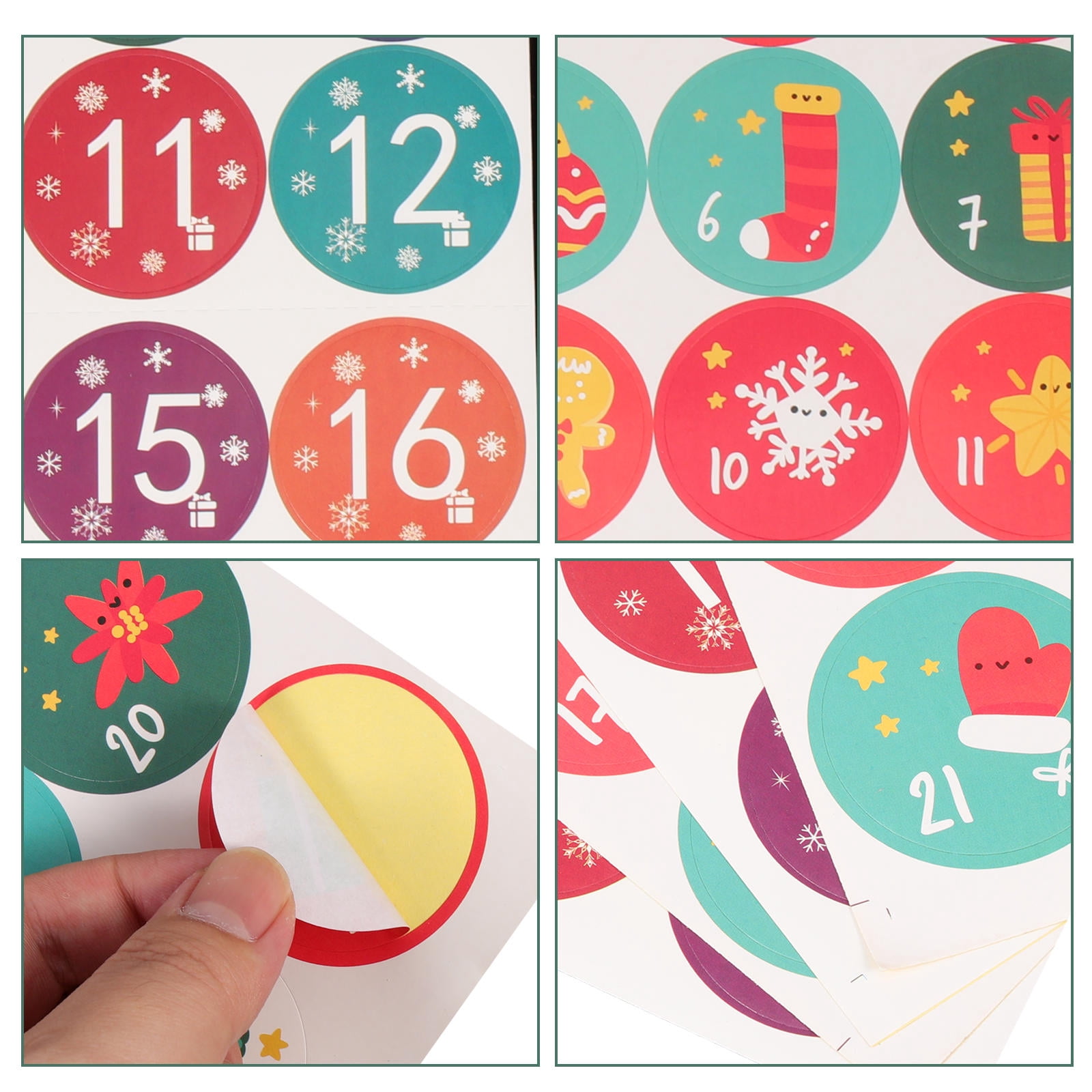 HEANUJJ 480 Countdown Christmas Stickers Gift Wrapping Baking Seal ...