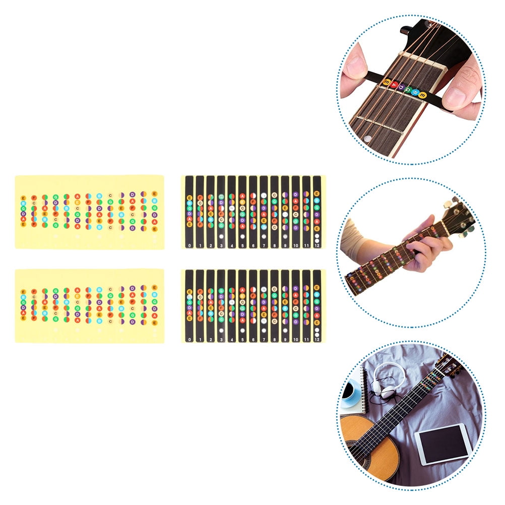 HEANUJJ 4Pcs Guitar Fretboard Sticker PVC Fingerboard Stickers Assorted ...