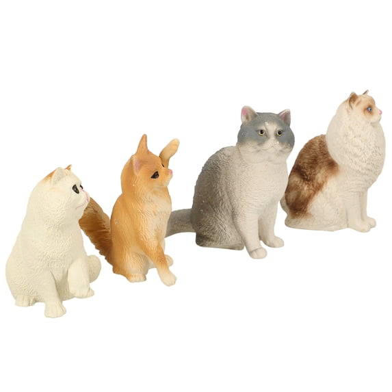 HEANUJJ 4Pcs Small Cat Statue Plastic Assorted Color Bedroom Decor for ...