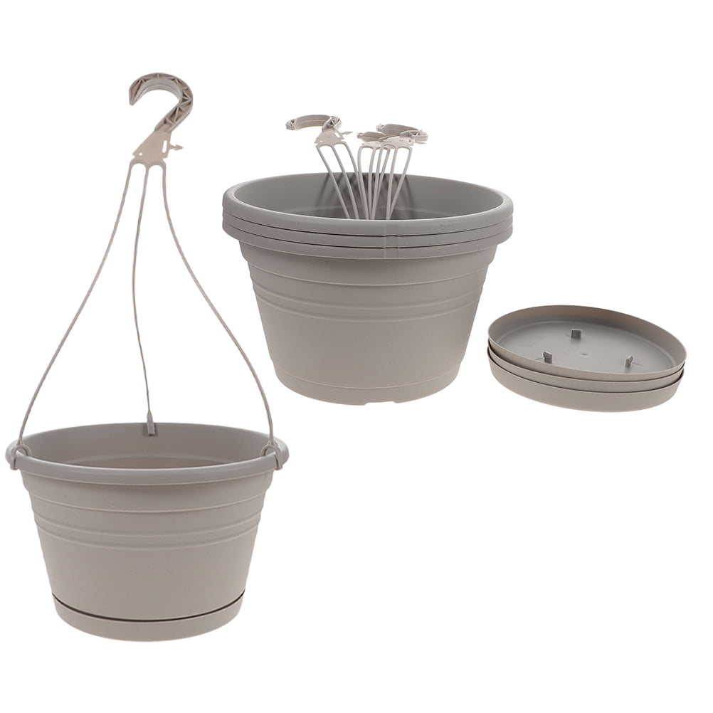 HEANUJJ 4Pcs Plastic Hanging Plant Holder White Pot with Hook Suitable ...