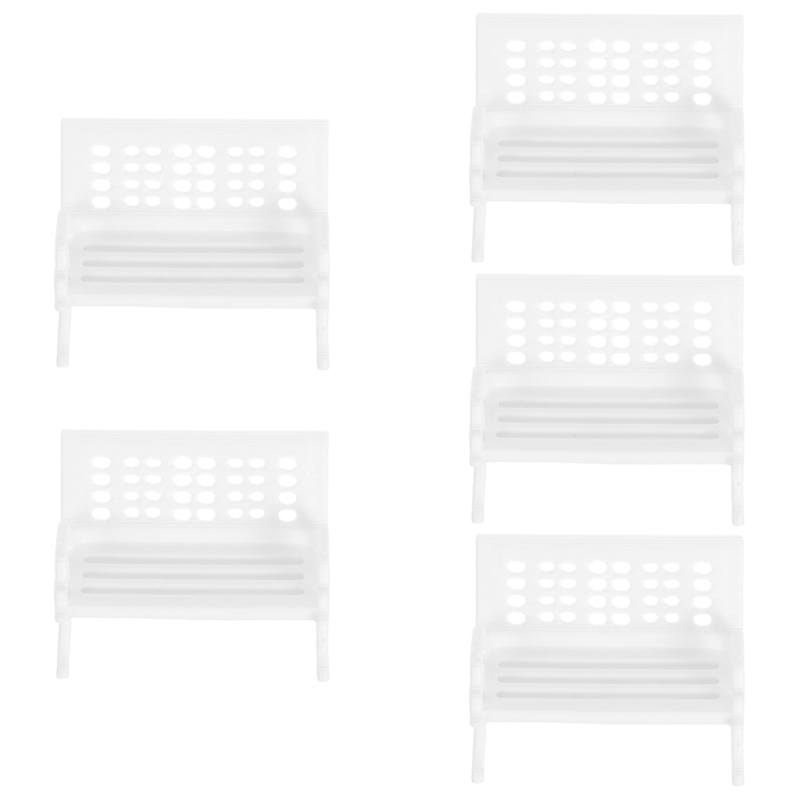 HEANUJJ 5-Pack Plastic Doll Bench Chairs for Tabletop Display, Dioramas ...