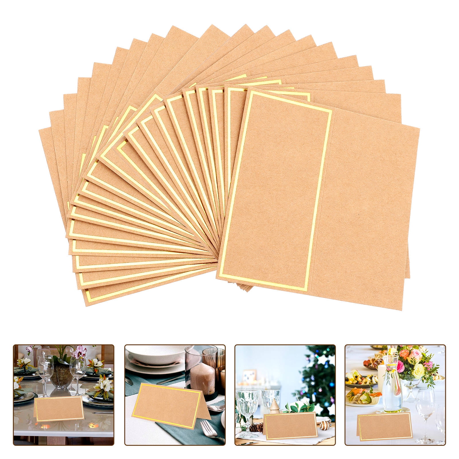 HEANUJJ 50Pcs Gold Place Cards Wedding Table Signs for Banquet Seating ...