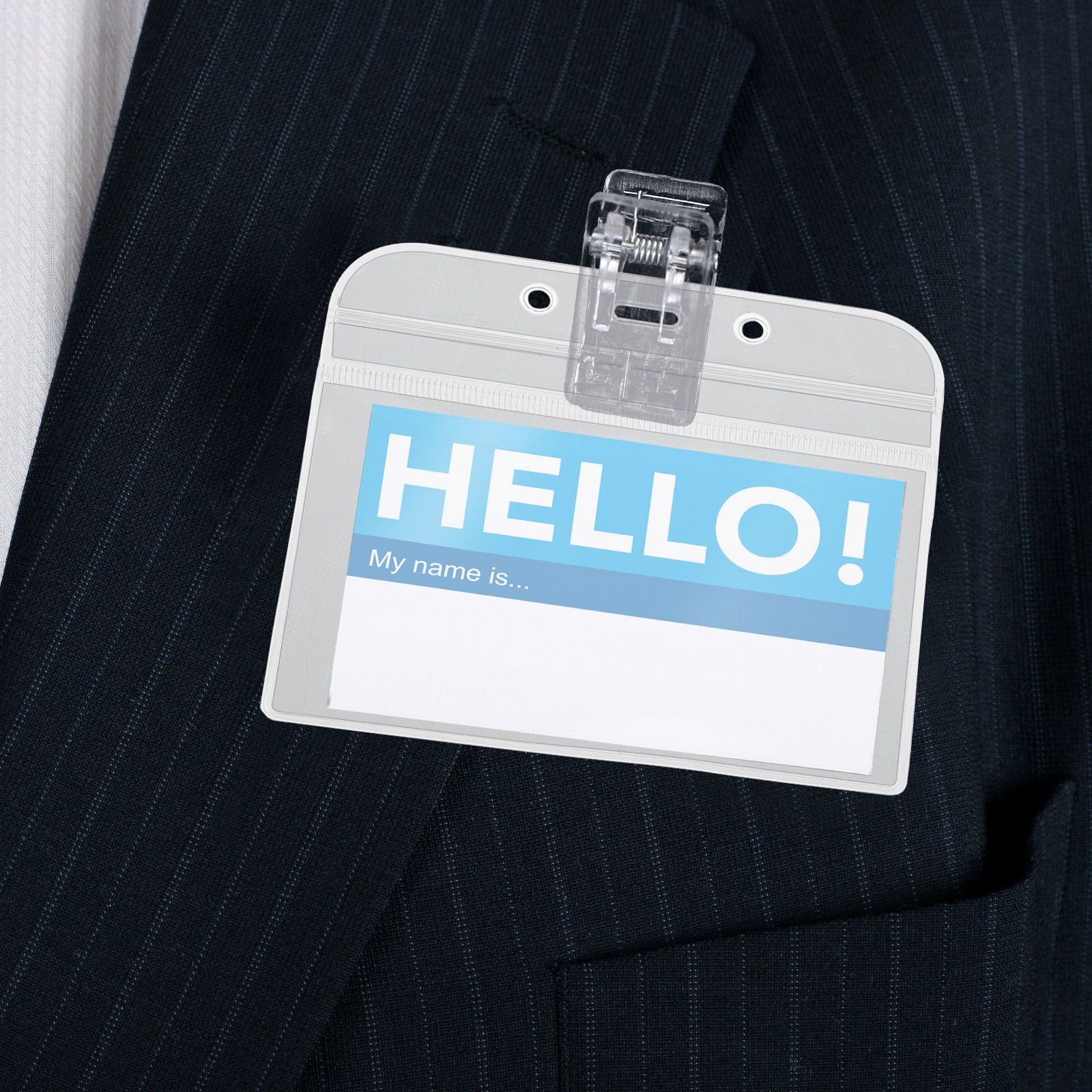 HEANUJJ 50pcs Transparent Plastic Badge Clips Self Adhesive Fixing ...