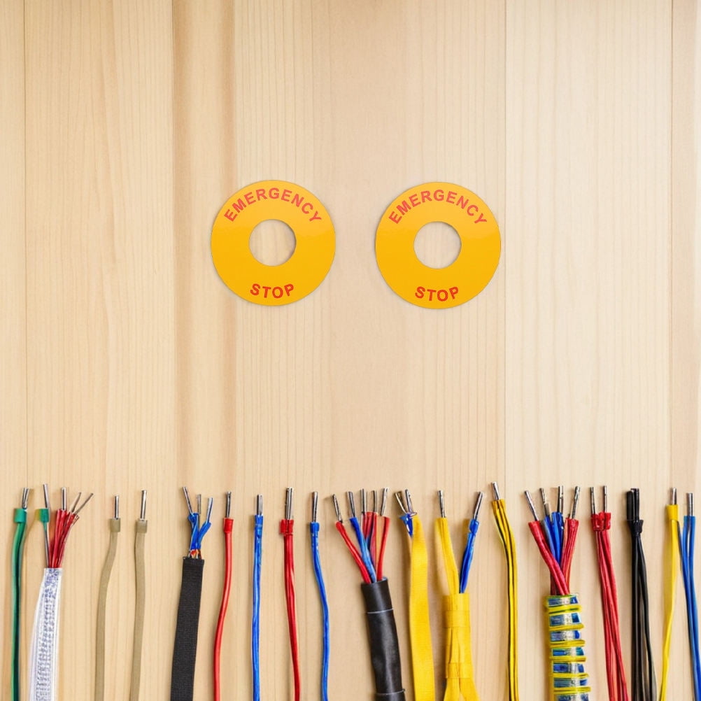 HEANUJJ Electrical Warning Sticker Emergency Stop Sign Decal Yellow ...