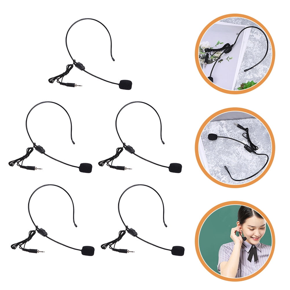 HEANUJJ 5Pcs Hanging Microphone for Teaching Use Durable Black Headset ...