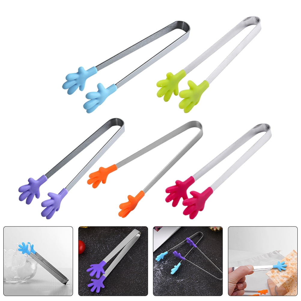 HEANUJJ Hand Shape Silicone Tongs Assorted Color for Kitchen Heat ...