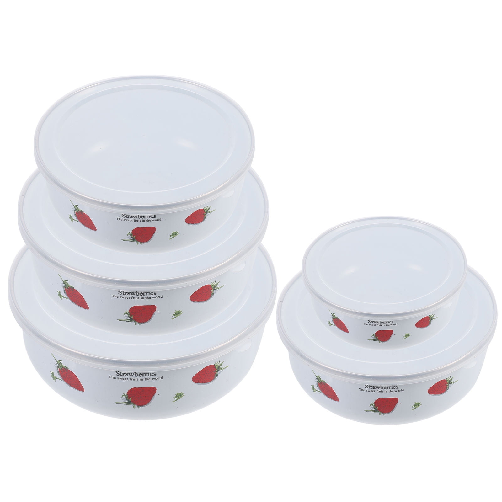HEANUJJ Red Enamelware Bowls, Transparent Lids, Home Kitchen, Food ...