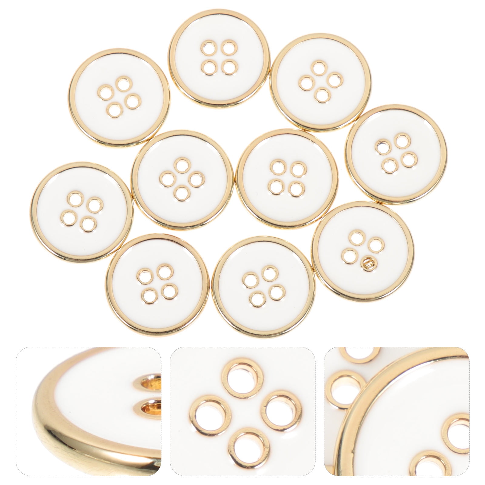 HEANUJJ 6 Pack Suit Metal Buttons in White and Gold for Diy Sewing and ...