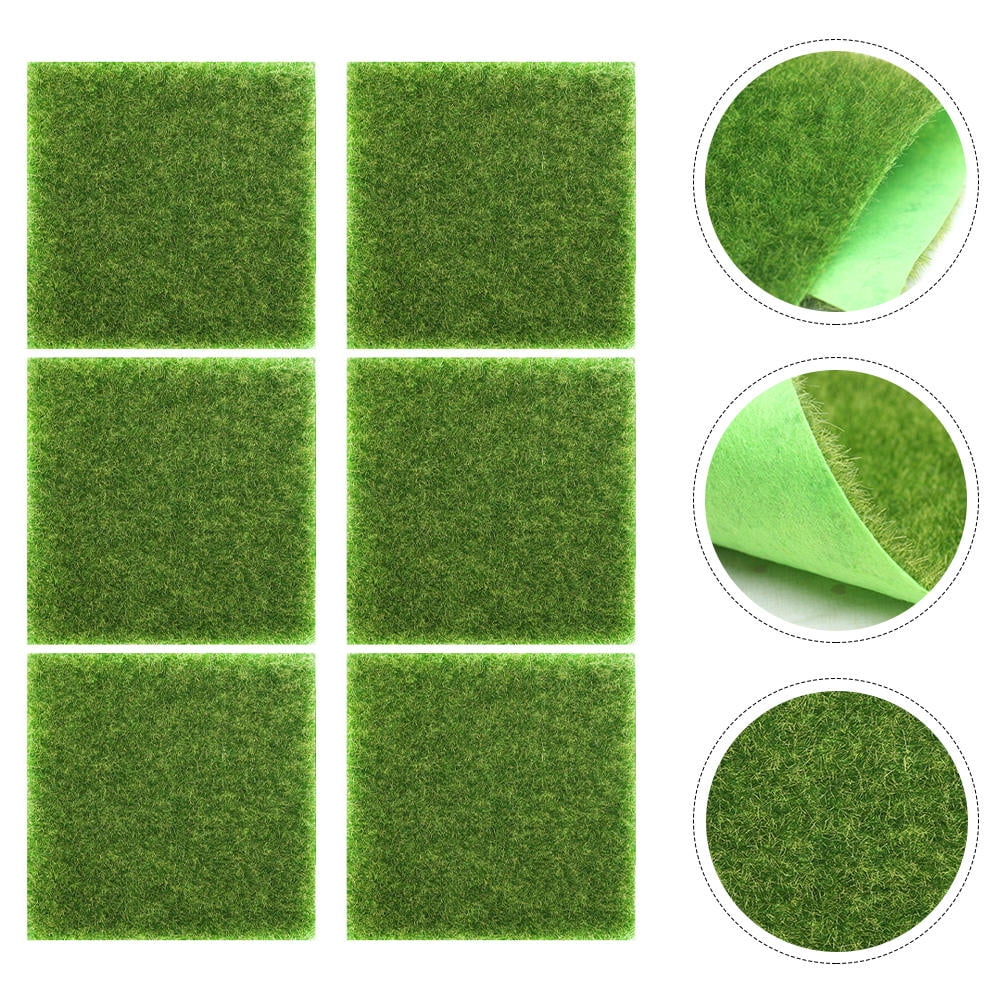 HEANUJJ 6Pack Green PVC Artificial Lawn Simulation Grass Micro ...