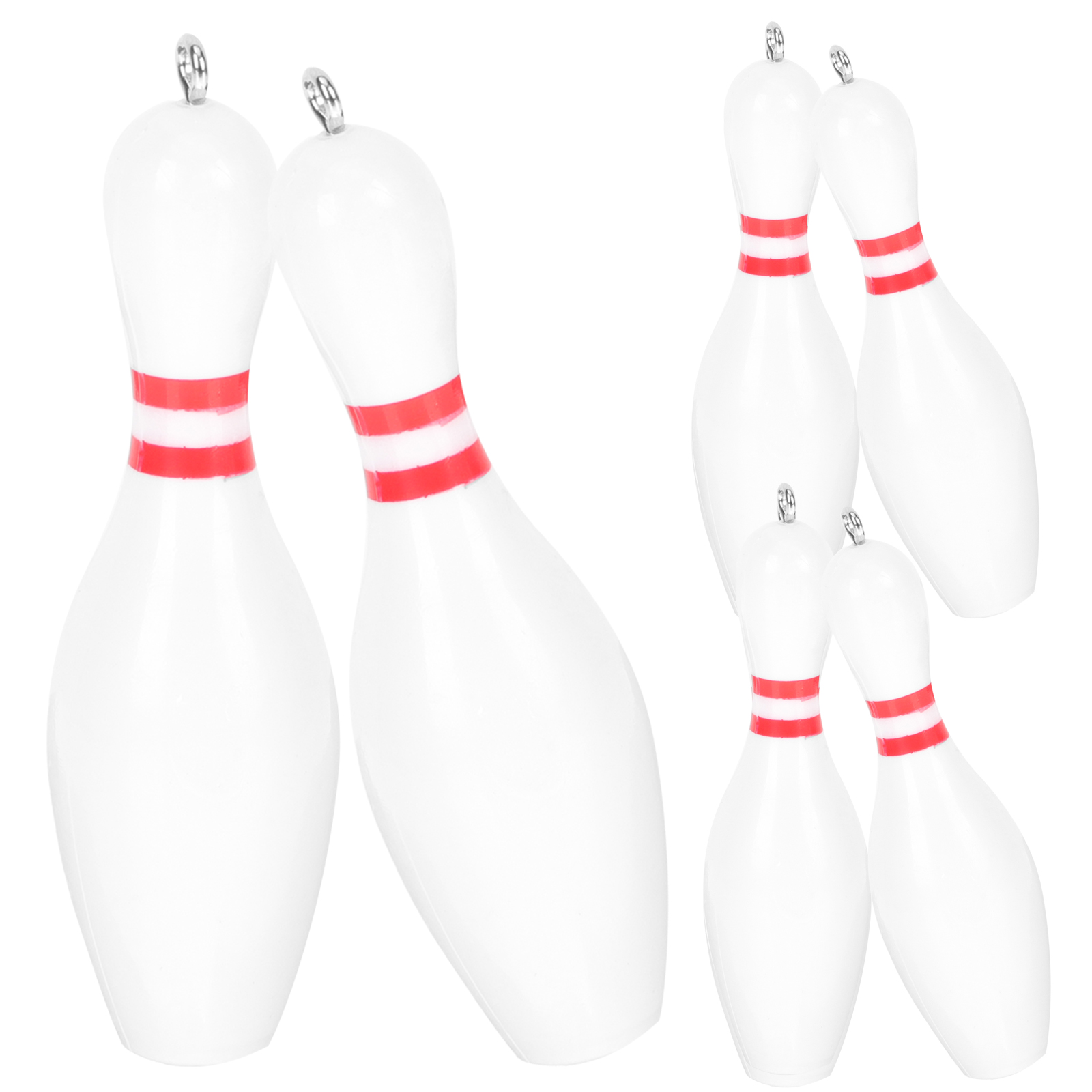 HEANUJJ 6Pcs Bowling Keychains White PVC Simple Design for Keys and ...