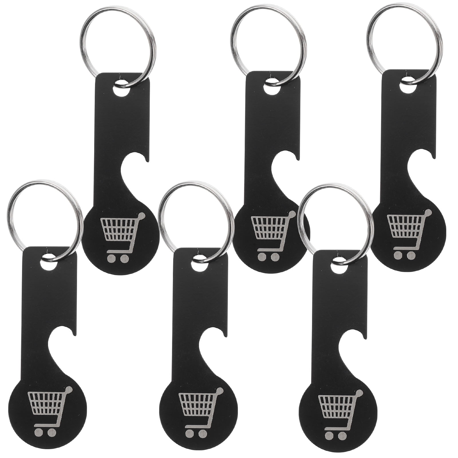 HEANUJJ 6-Pack Portable Stainless Steel Trolley Tokens Keyrings ...