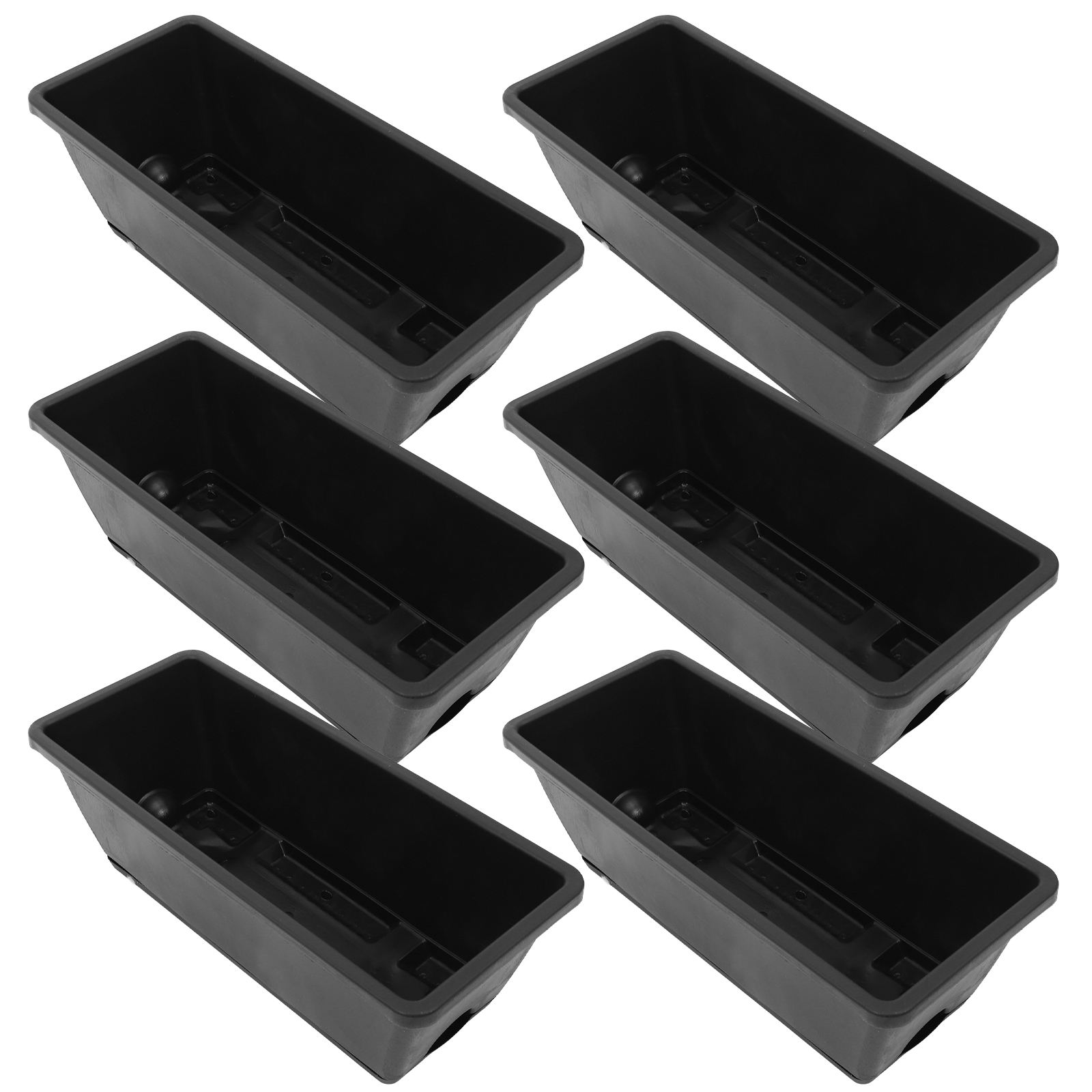 HEANUJJ 6Pcs Black Rectangular Plastic Planters with Drainage Holes for ...