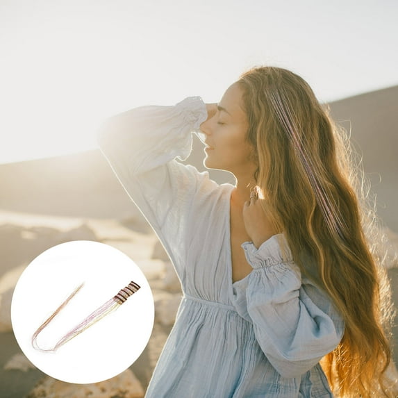 HEANUJJ 6Pcs Plated Silver Hair Glitter Extensions Clip in Hair Tinsel ...