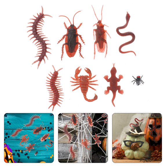 HEANUJJ 80PCS Lifelike Insect Figurines Fake Insects Assorted Color for ...