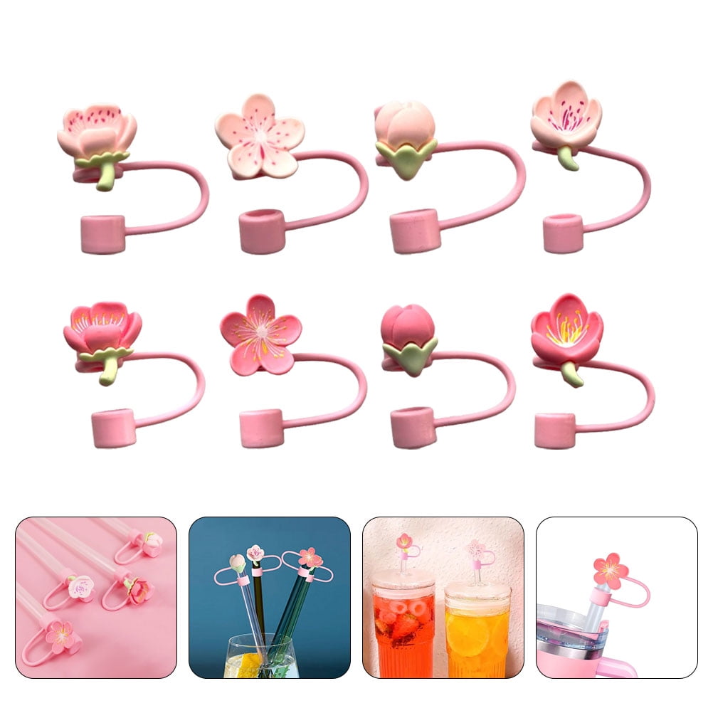 HEANUJJ 8Pcs Drinking Straw Caps Fun Design Assorted Color for Office ...