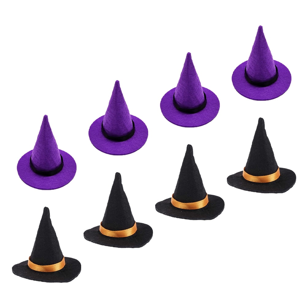 HEANUJJ 8Pcs Multi-Function Mini Hat Witch Hat in Black and Purple for ...