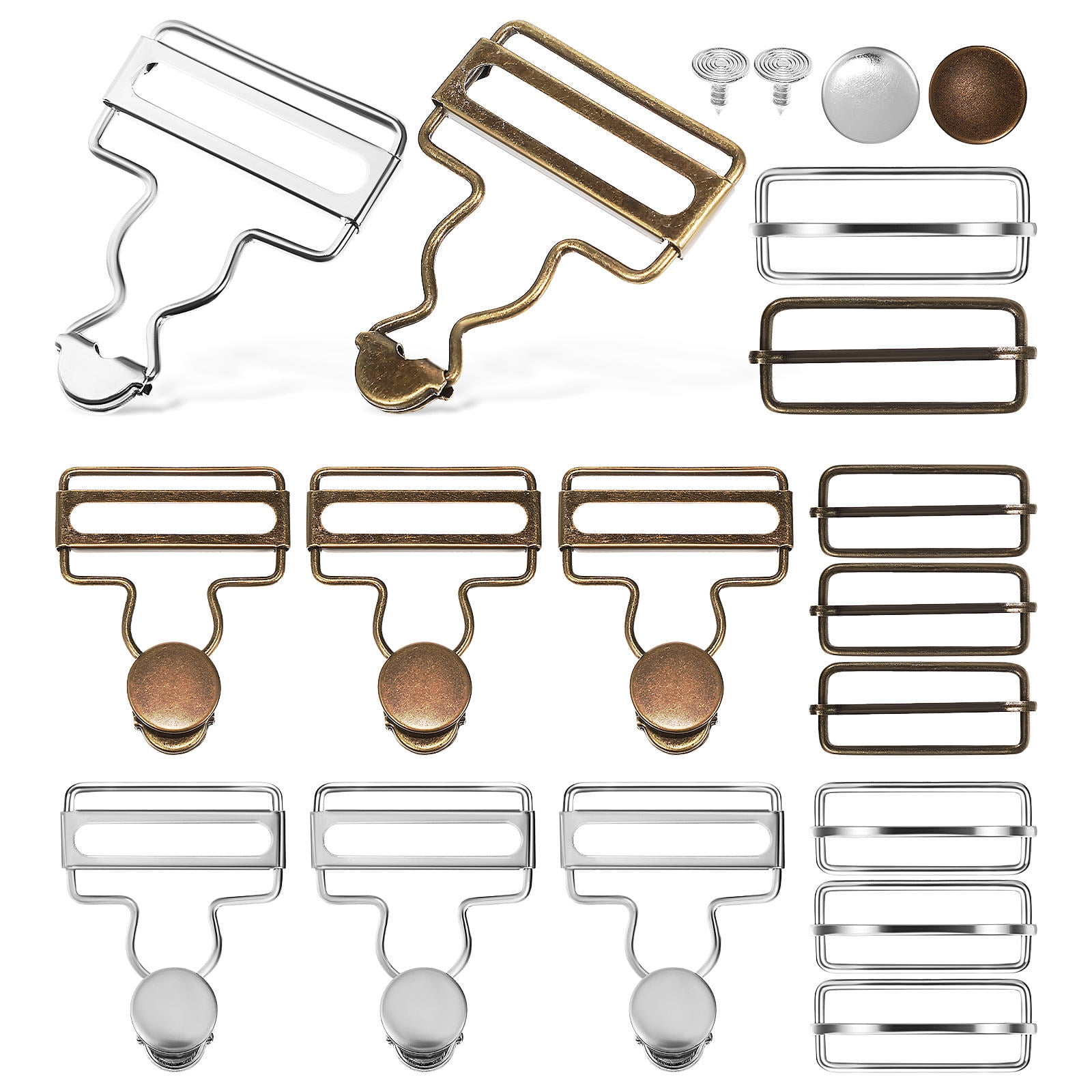 HEANUJJ 8Sets Polished Metal Overall Clips Buckles Replacement ...