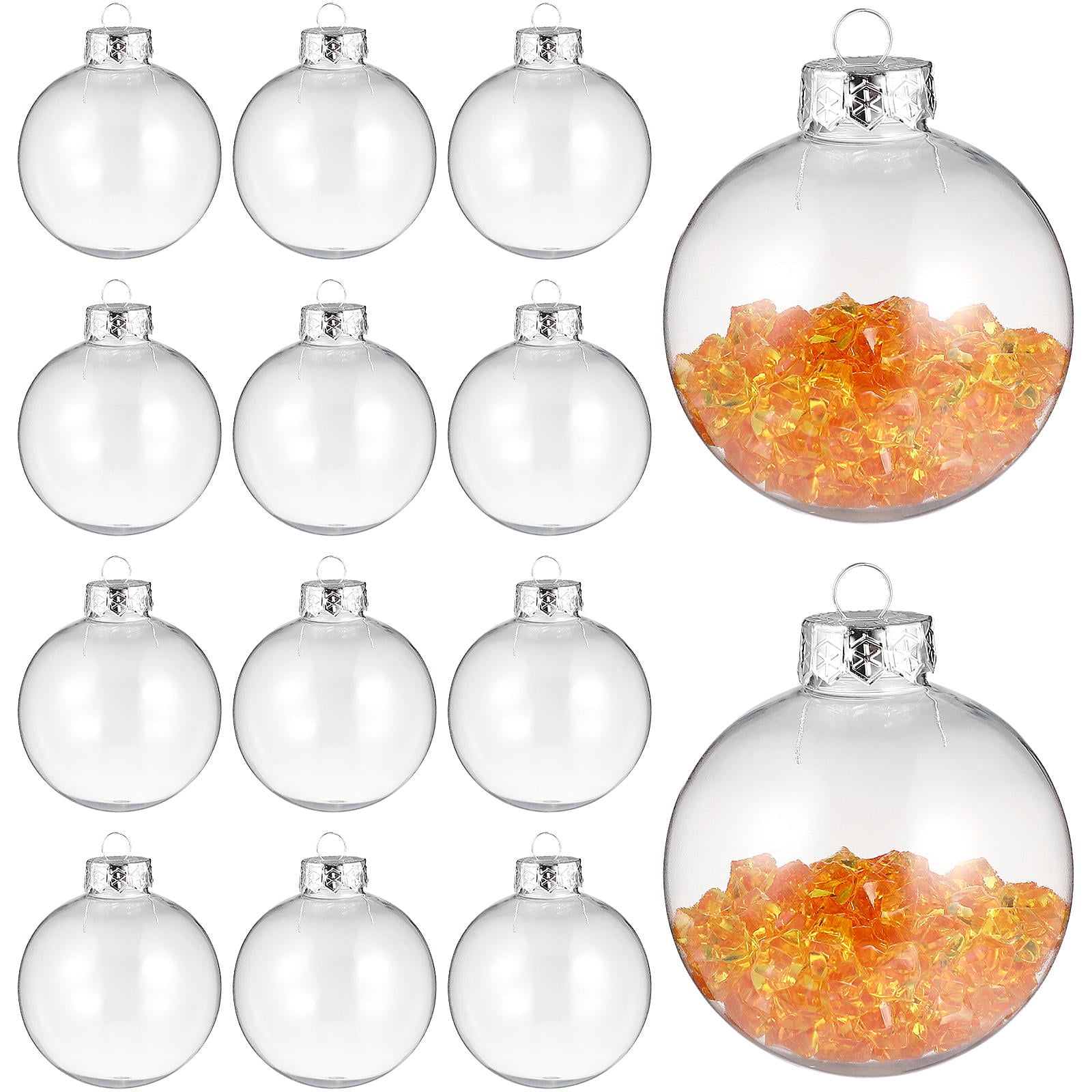 HEANUJJ 8x8cm Clear Plastic Balls Fillable Shatterproof Decorations 20 ...