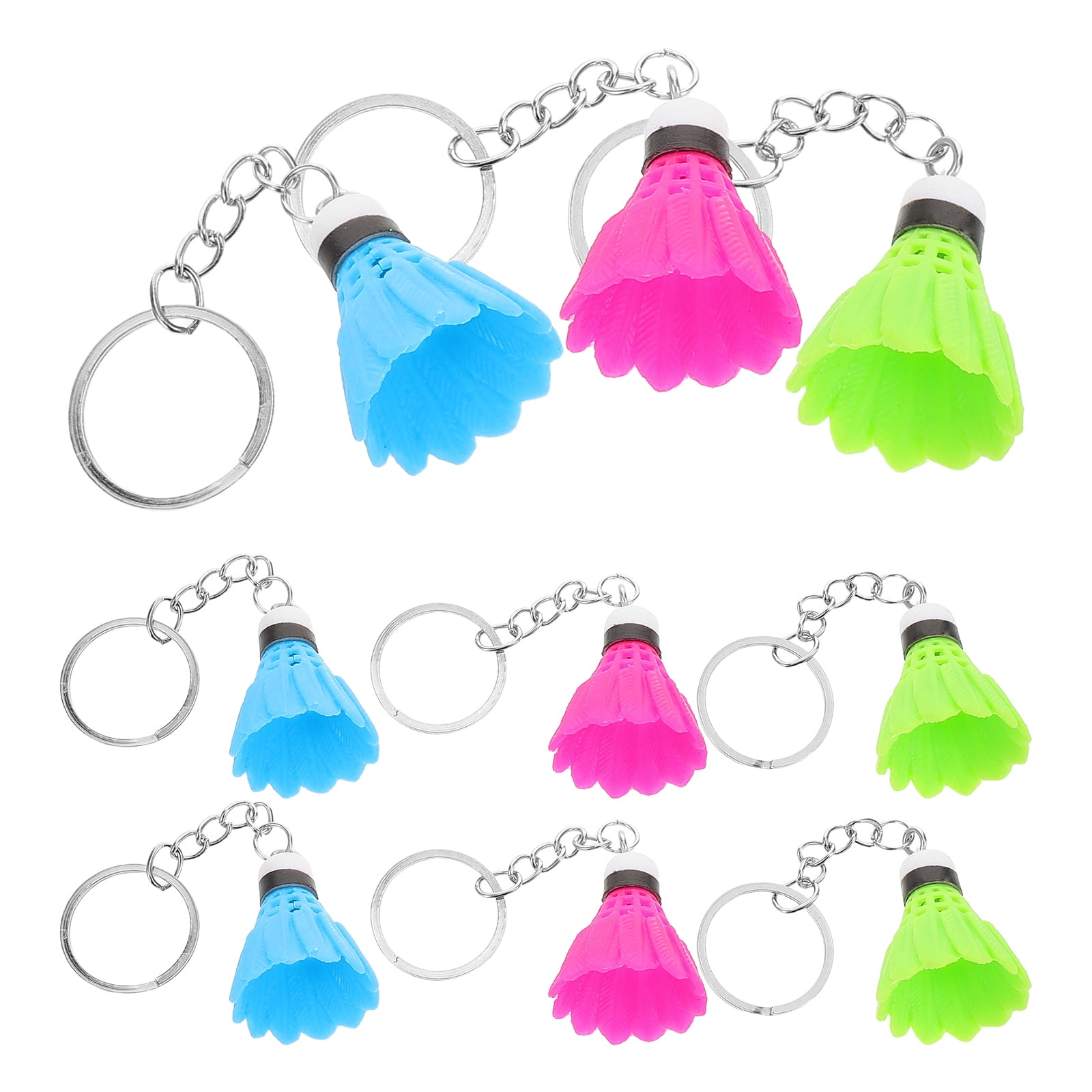 HEANUJJ 9PCS Badminton Ball Keychains Mini Badminton Key Rings PVC ...