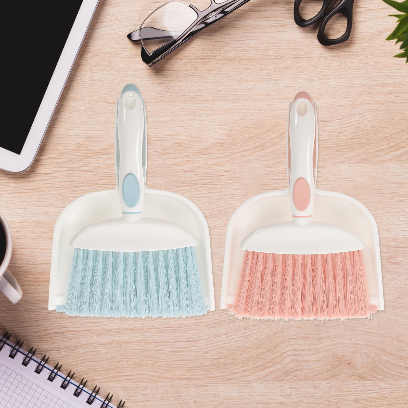 HEANUJJ Assorted Color Plastic Broom and Dustpan Set for Indoor ...