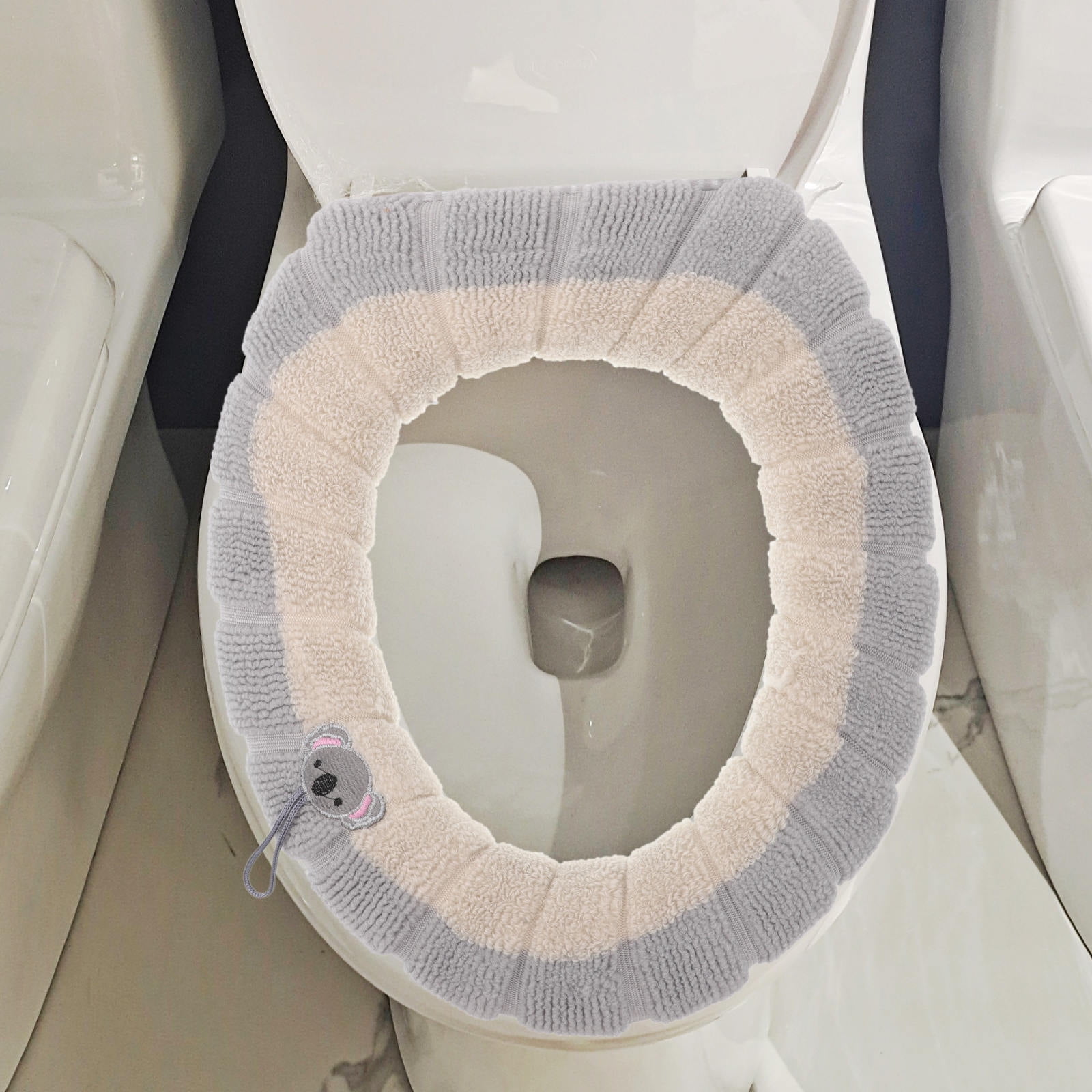 HEANUJJ Bathroom Toilet Seat Cover Set with Thick Plush Cushion and ...