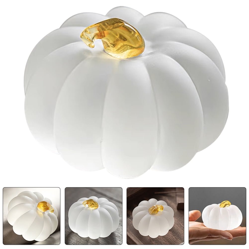 HEANUJJ Calligraphy Paper Weight Crystal Glass White Pumpkin Shape For ...