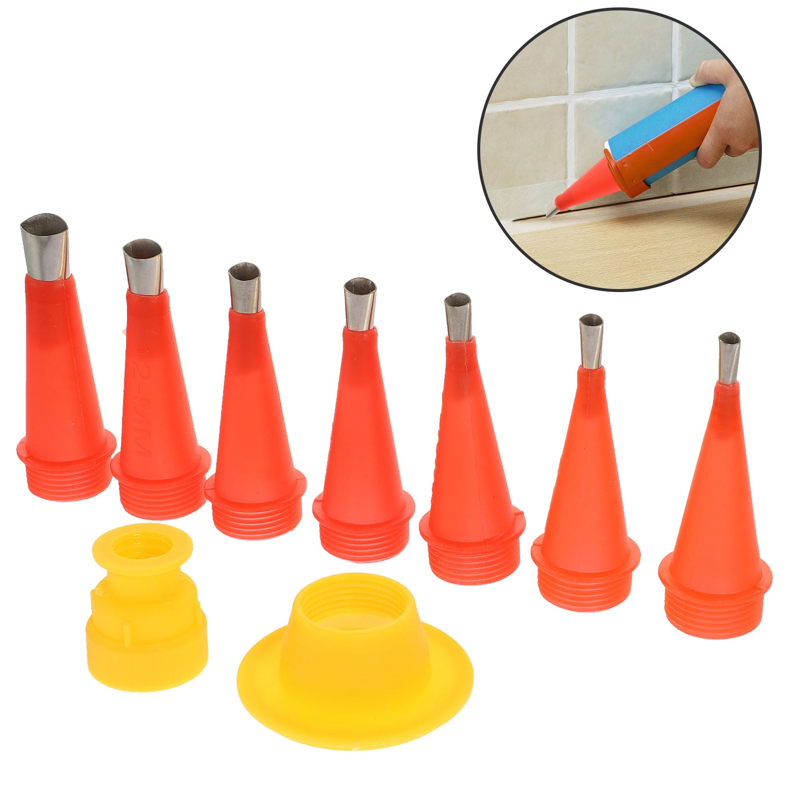HEANUJJ Caulk Nozzle Applicator Tool Kit Various Shapes for Bathroom ...