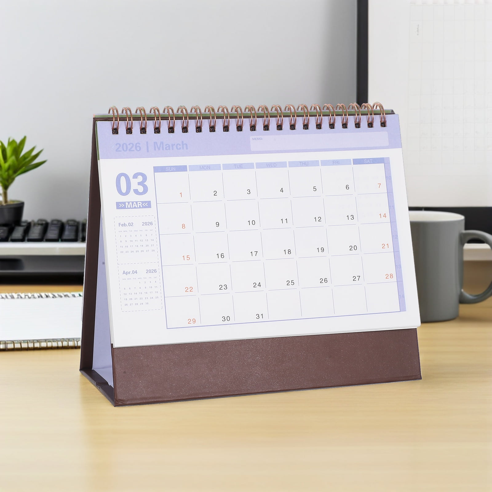 HEANUJJ Desktop Calendar 2026 Coffee Small Foldable Stand for Practical ...
