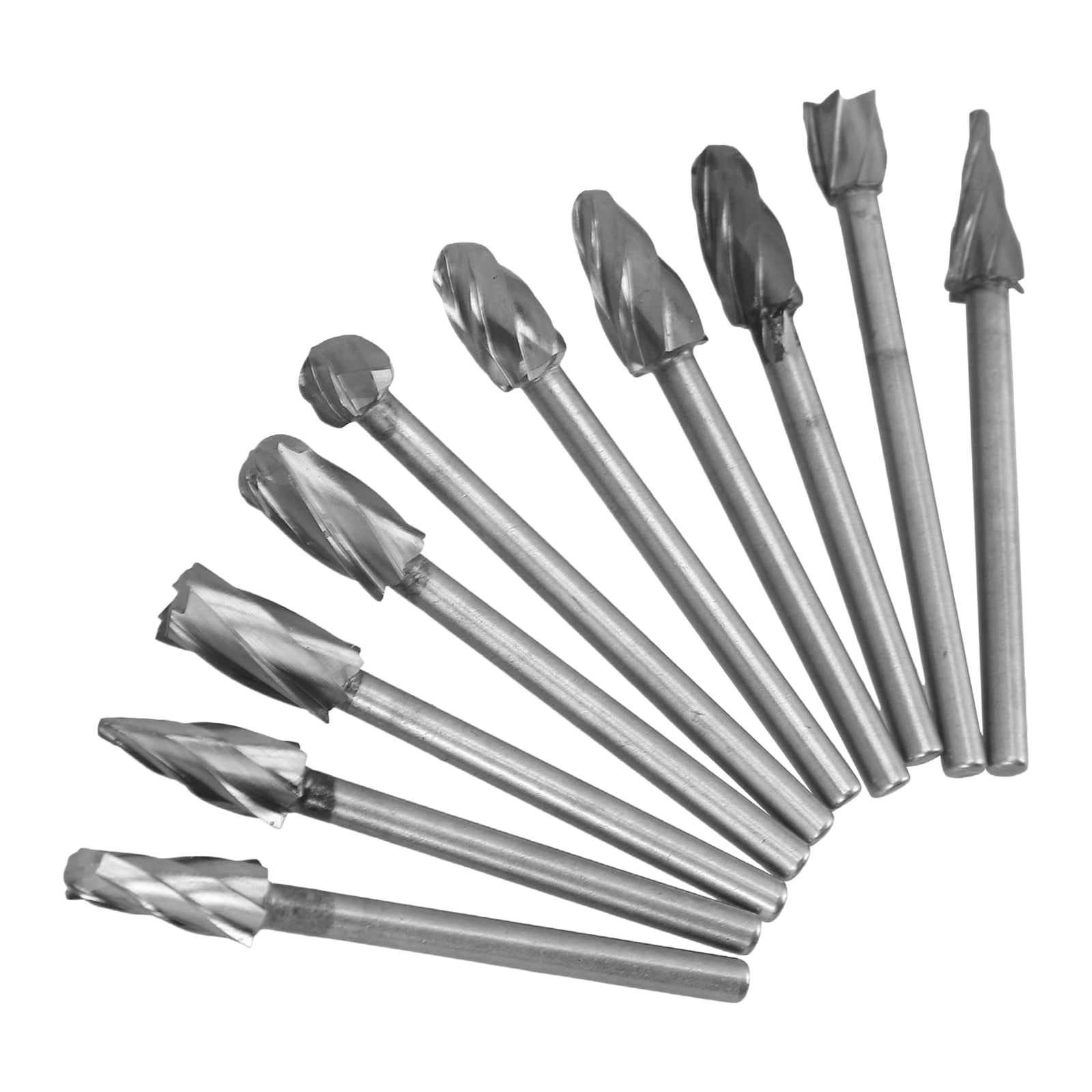 HEANUJJ 10pcs Carbide Burrs Set Silver Metal Grinding Wood Carving ...