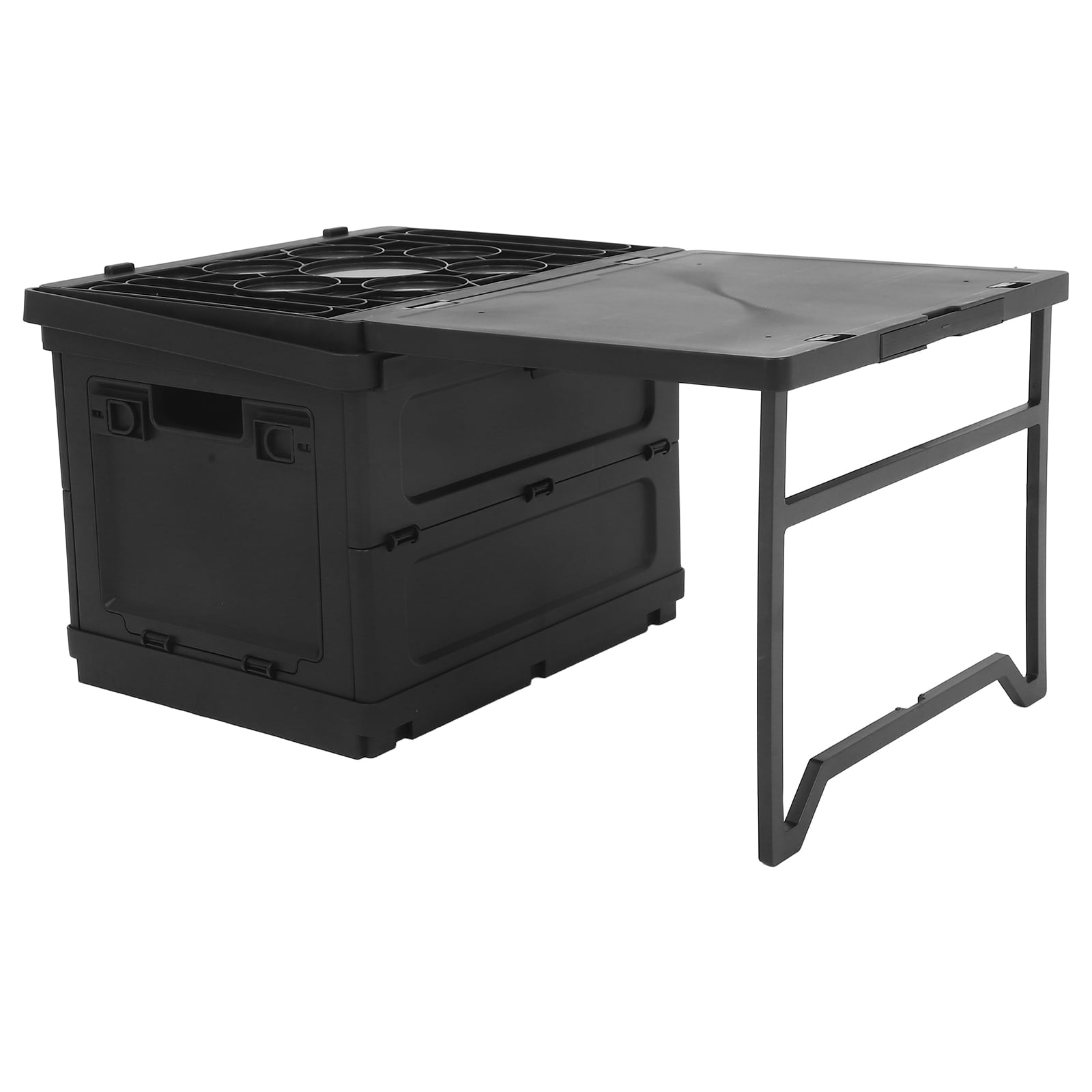 HEANUJJ Portable Folding Camping Storage Box Black PP Plastic 1Pack ...