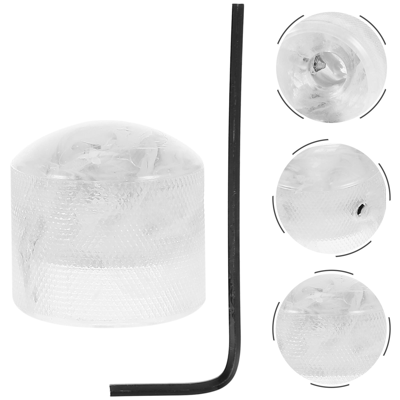 HEANUJJ Guitar Potentiometer Knob 1 Set 3 White Round Plastic Knobs for ...