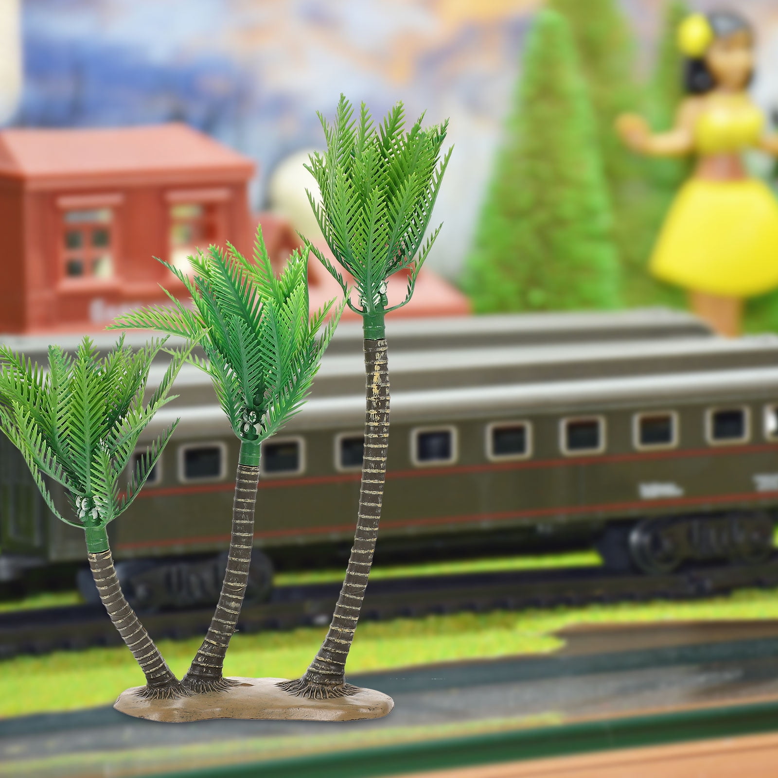 HEANUJJ Lifelike Coconut Tree Decor Artificial Coconut Tree Green 1Set ...