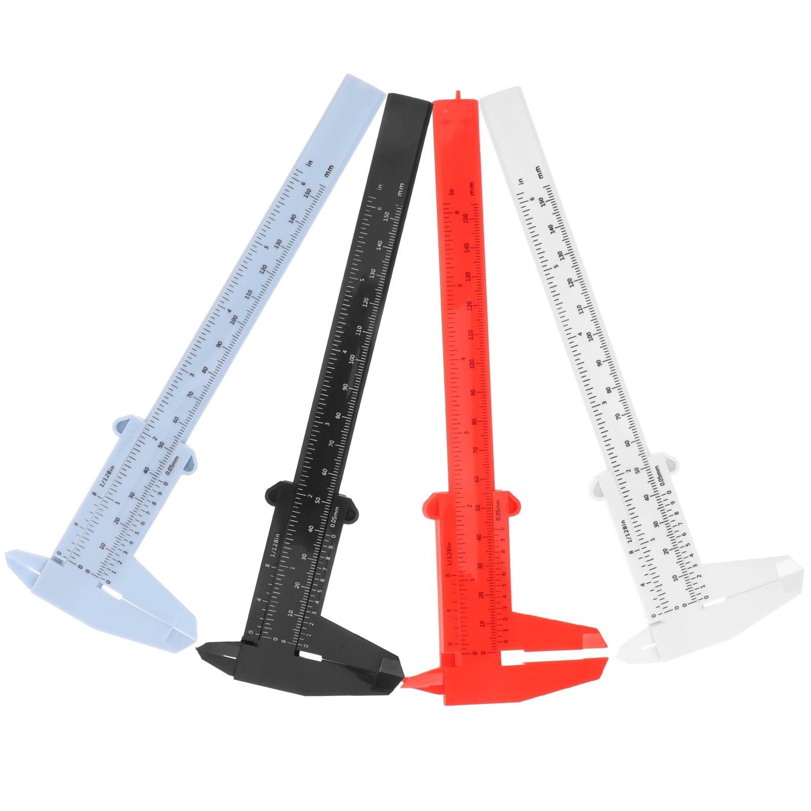 HEANUJJ Metric Calipers 4Pcs Compact Plastic Sliding Caliper Assorted ...