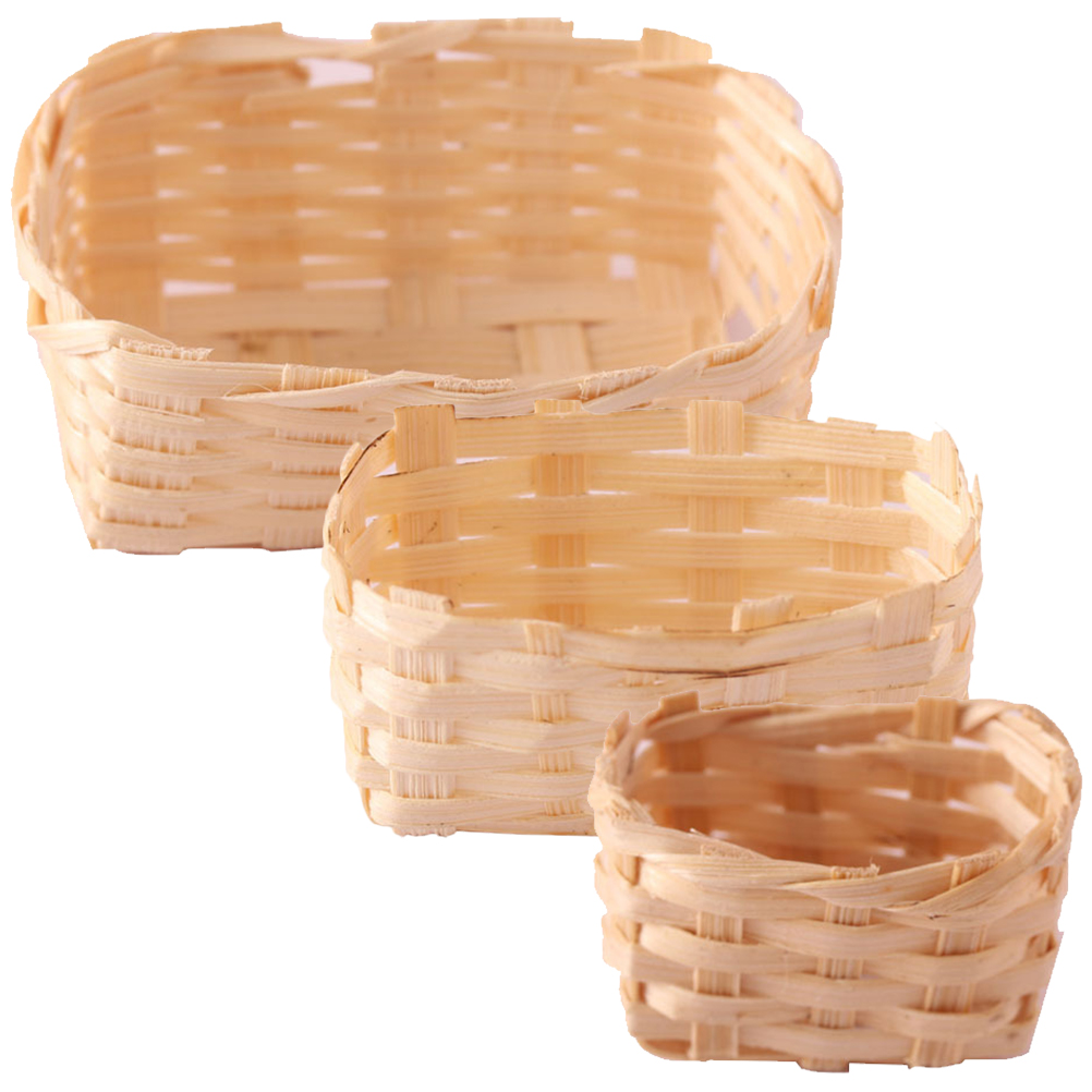 HEANUJJ Mini Bamboo Baskets 3Set for Storage and Photo Props in ...