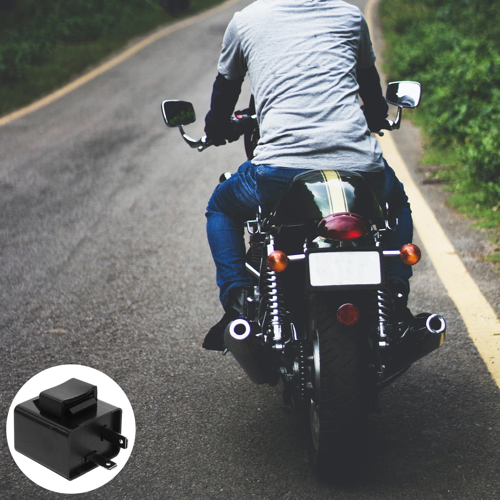HEANUJJ Motorcycle Flasher Universal Black Plastic with Short Circuit ...