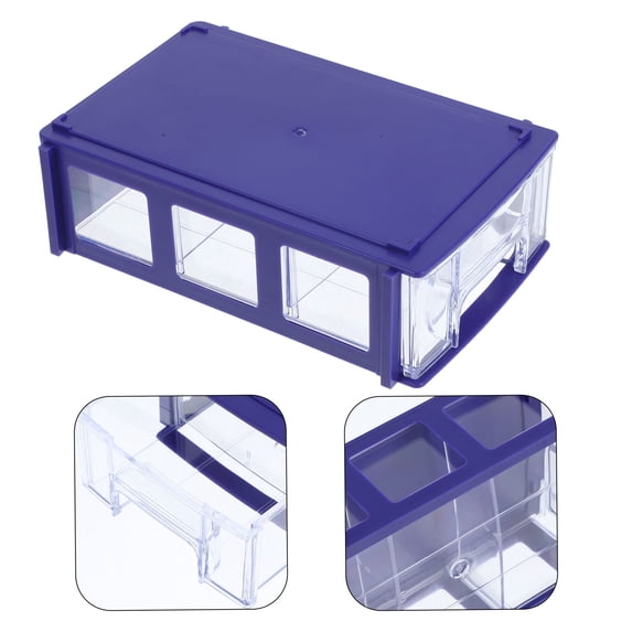HEANUJJ Clear Drawer Plastic Craft Storage Box Blue for Efficient ...
