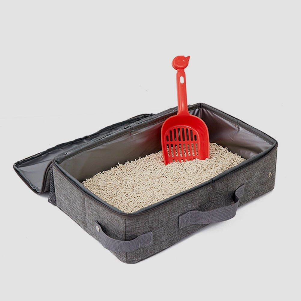 HEANUJJ Pet Travel Litter Box 1 Set Rectangular Design in Light Grey ...