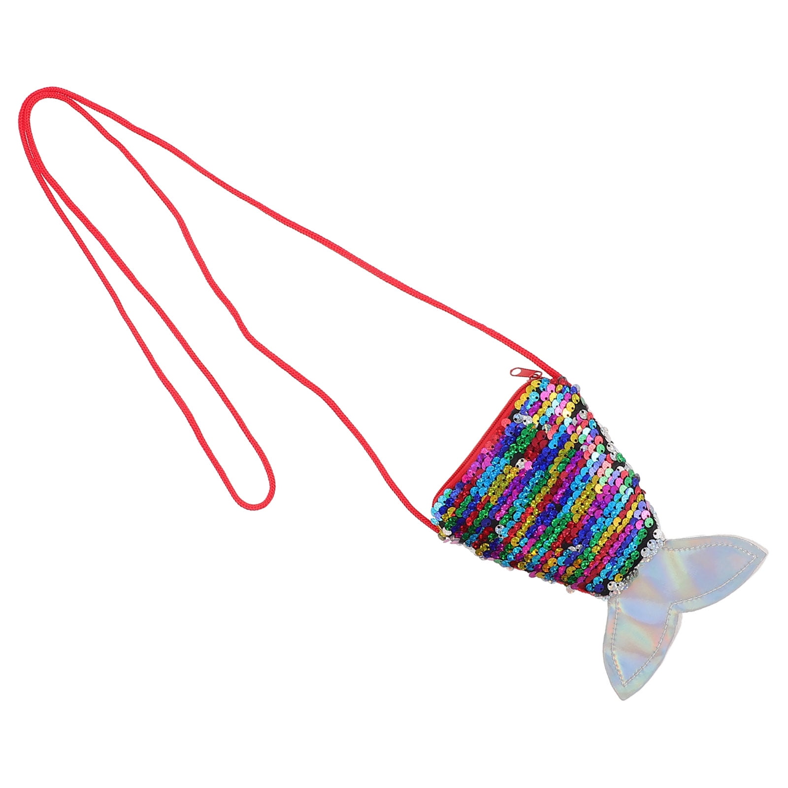 HEANUJJ Sequin Mermaid Coin Purse with Adjustable Lanyard Glitter Fish ...