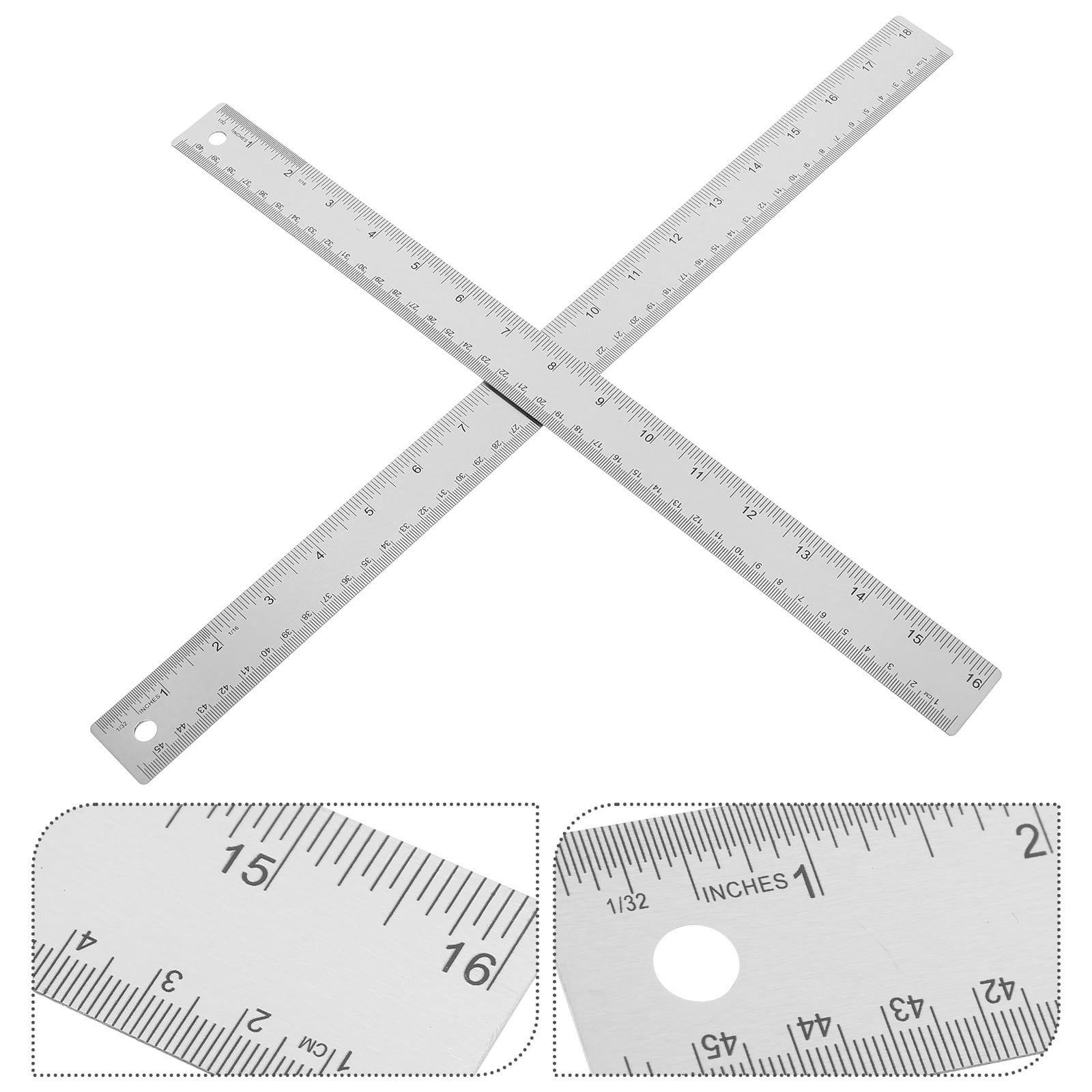 HEANUJJ 2-Pack Straight Marking Rulers with Wood and Metal Construction ...