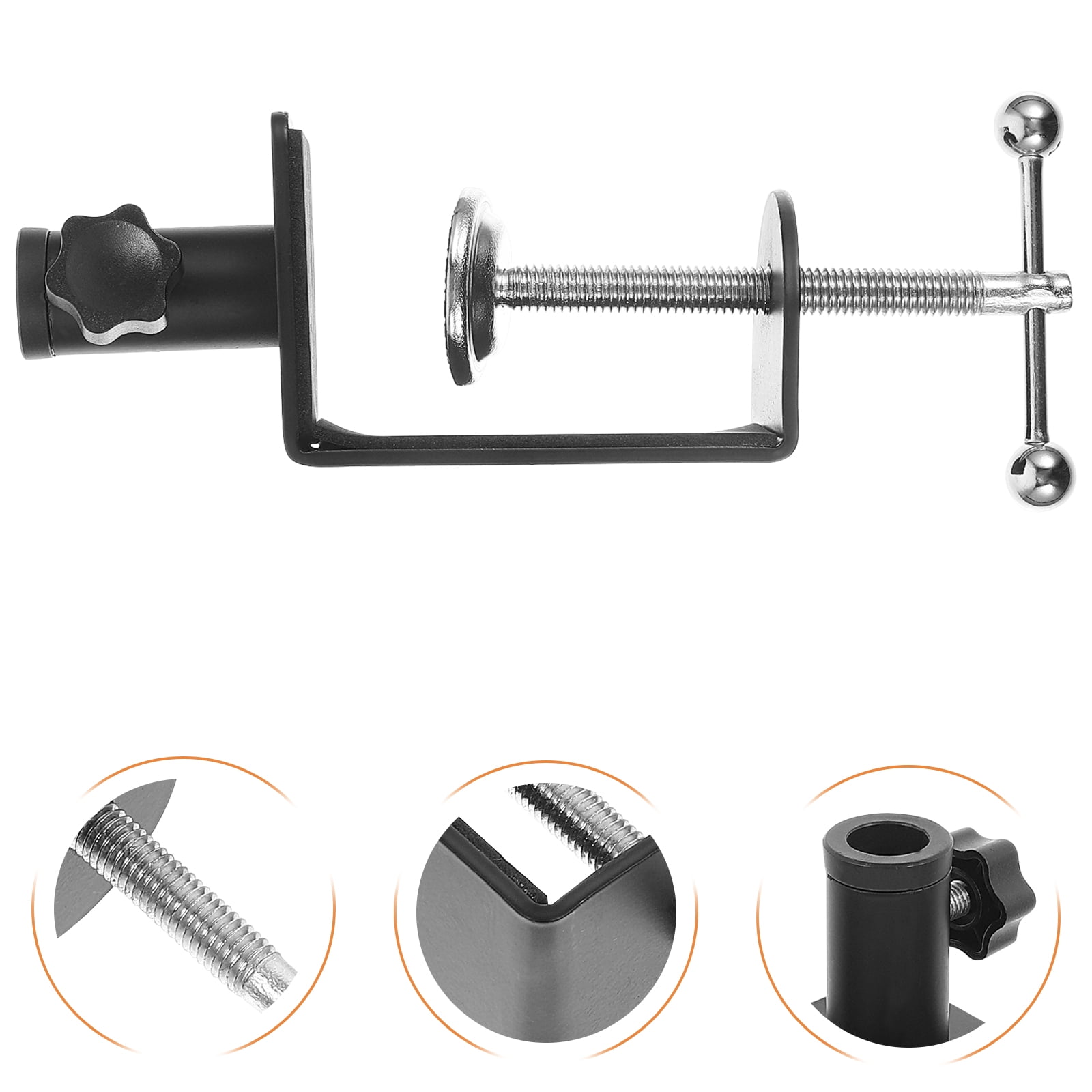 HEANUJJ Black Aluminum Table Clamp with Retaining Clips for Desk ...