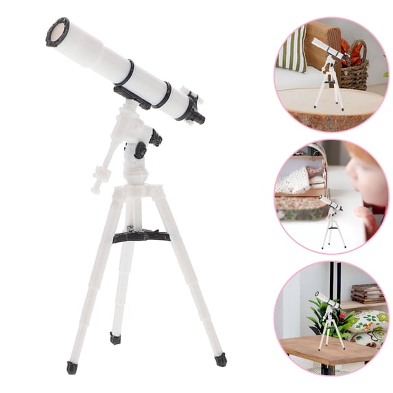 HEANUJJ Mini Items Dollhouse Miniature Telescope Beige 1Pack Indoor ...