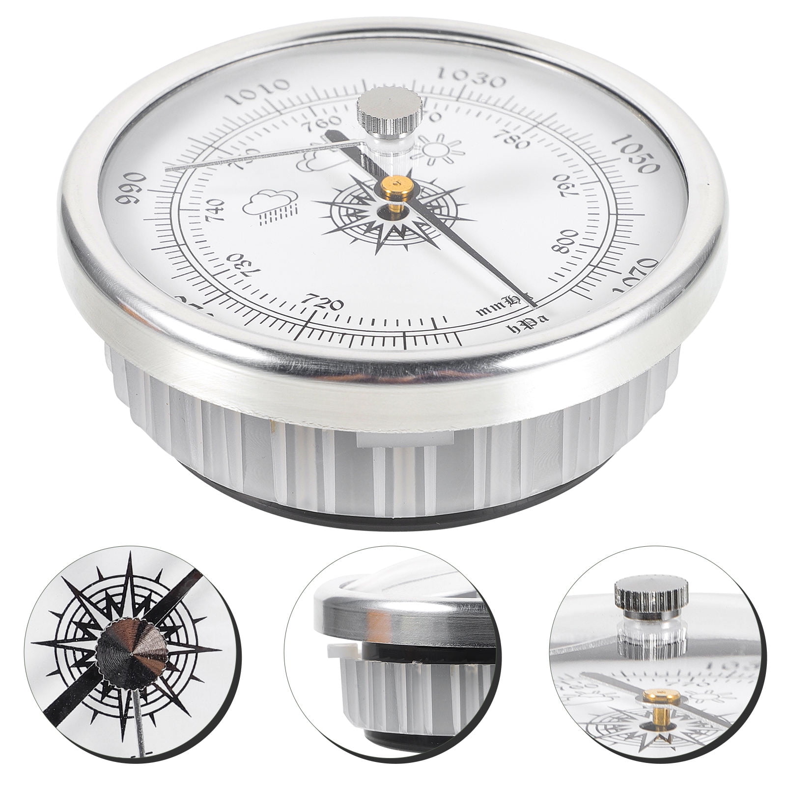 HEANUJJ Traditional Weather Barometer Aneroid Barometer ABS White 1Set ...