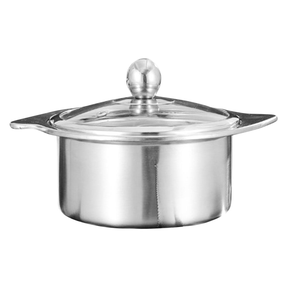 HEANUJJ Kitchen Hot Pot Stainless Steel with Glass Lid Divided Pan for ...