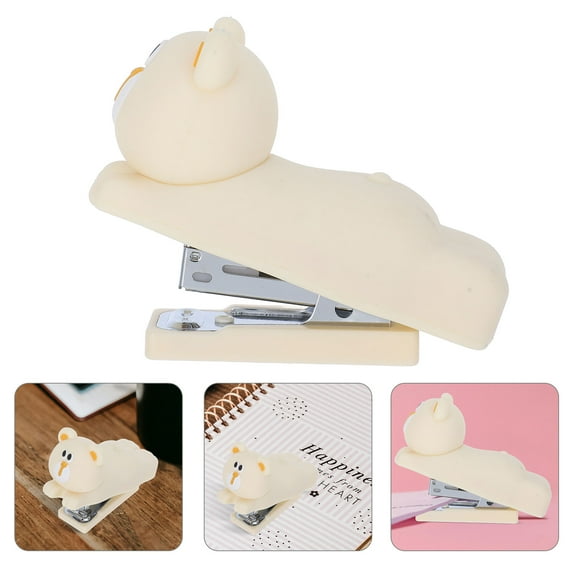 HEANUJJ White Desktop Stapler with Cute Animal Design Portable Handheld ...