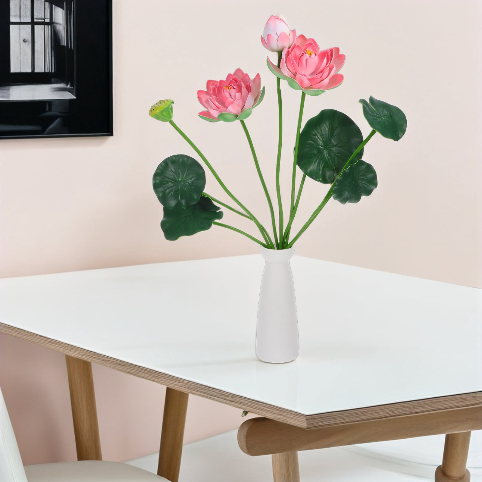 HEANUJJ floral arrangement picks Simulated Lotus Flower Pink EVA 1Pack ...